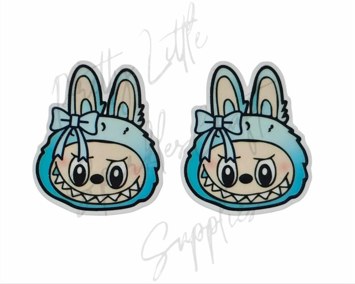 Blue Labubu with Bow – Pretty Little Sparkles Craft Supplies