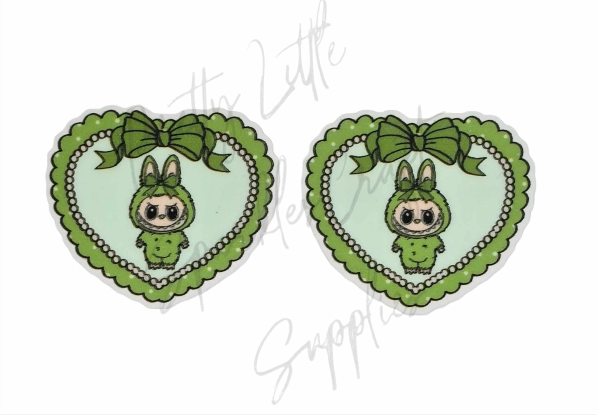 Green Heart Labubu – Pretty Little Sparkles Craft Supplies
