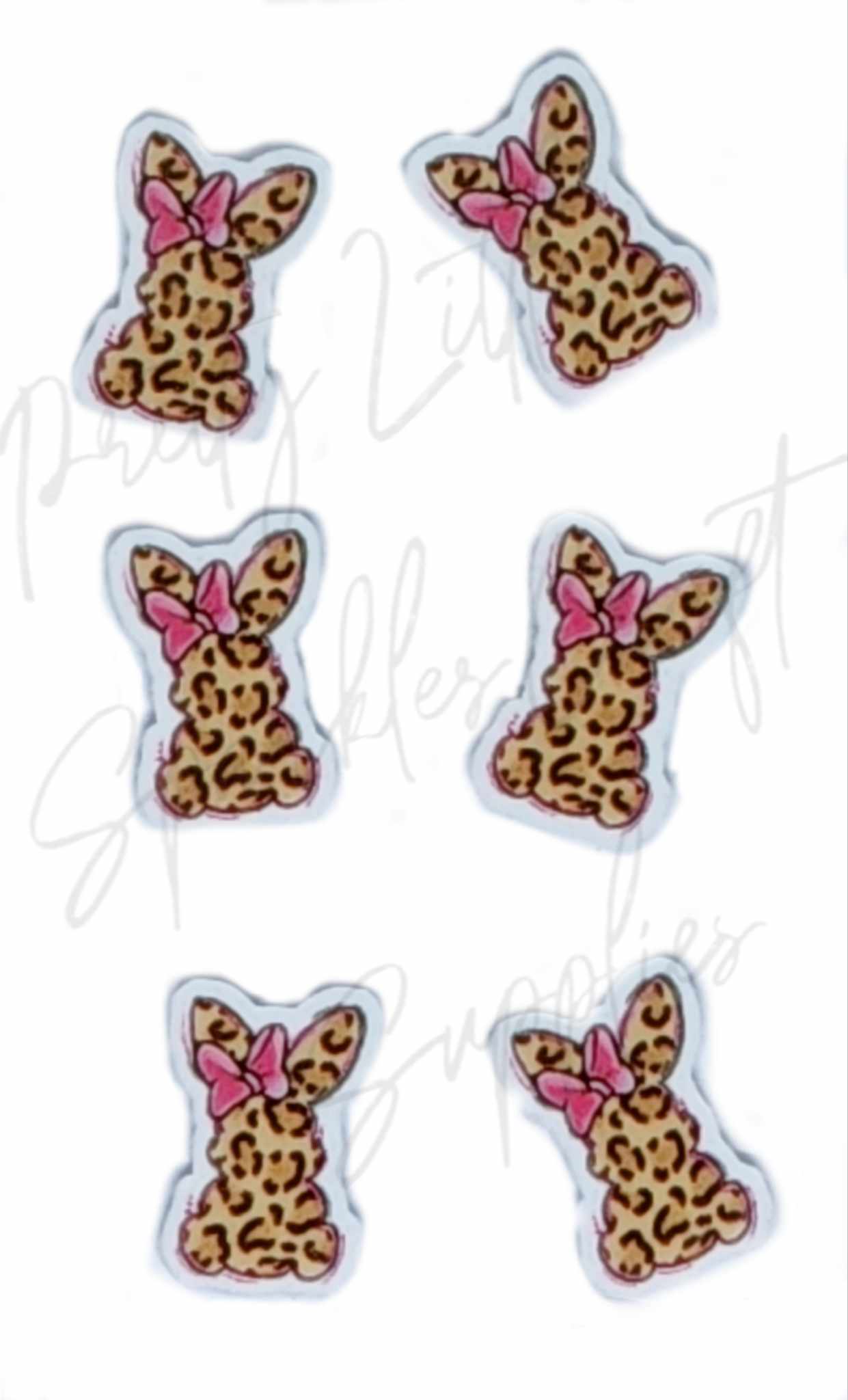Leopard Bunny with Pink Bow – Pretty Little Sparkles Craft Supplies